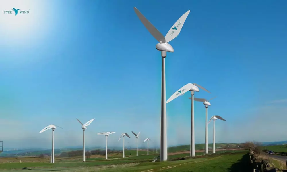 Gemengde windturbines. FacePla.net Laatste ecologie Nieuws