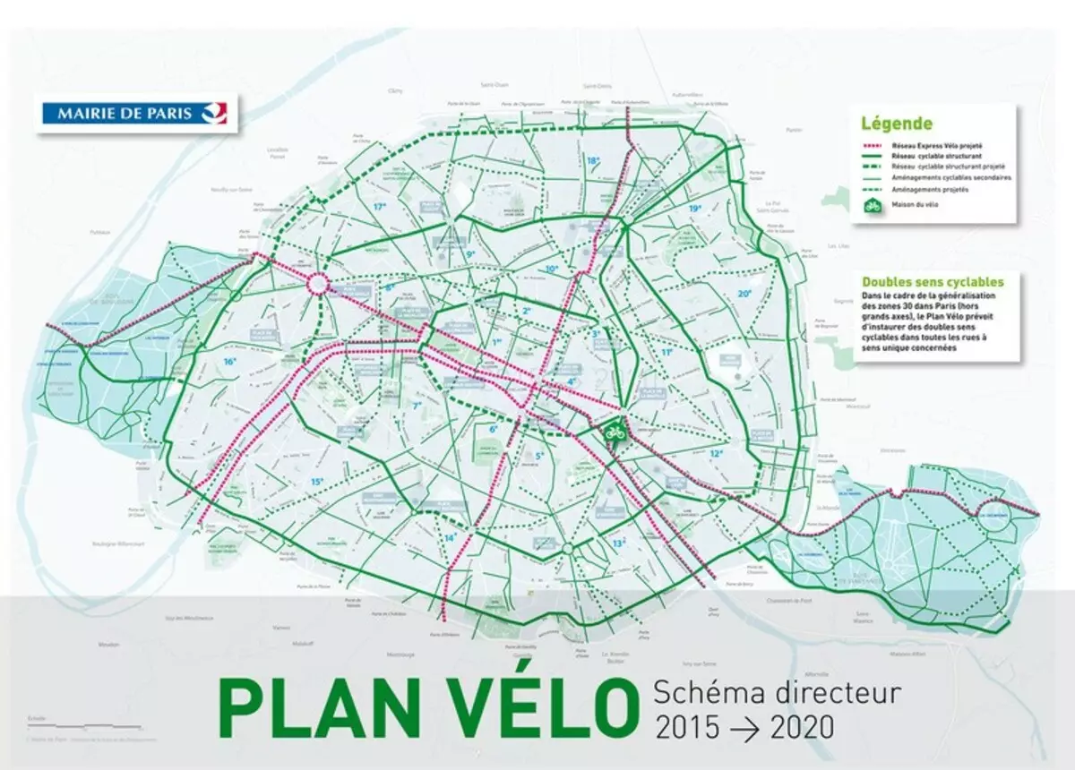Paříž otevírá první pozemek 45 kilometrů cyklistiky