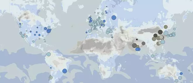 Ang una nga mapa sa kurbado sa kalibutan nga polusyon sa hangin sa kalibutan sa tinuud nga oras