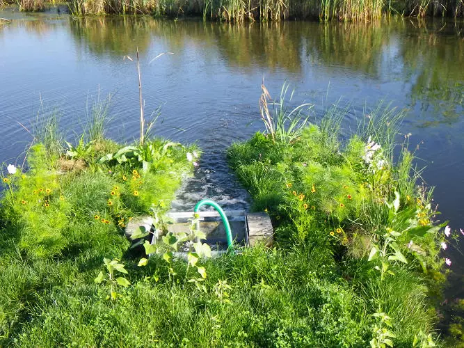 Vandens valymas naudojant plaukiojančią salą