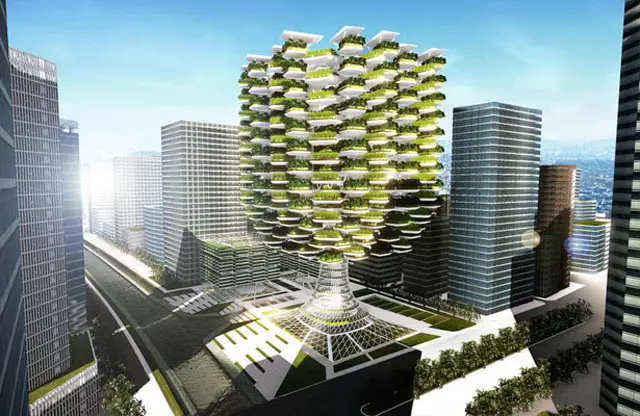 يطلق عليها اسم Skyfarm Urban: الحياة الحقيقية للشجرة الاصطناعية