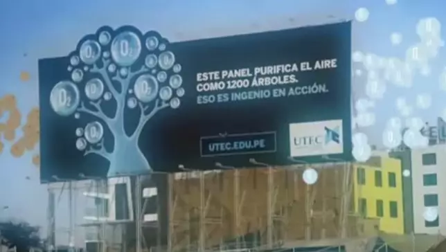 Bouclier publicitaire qui effectue le travail de 1200 arbres