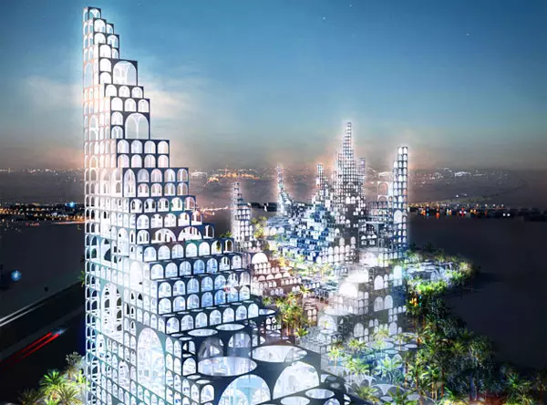 Futuristisk arkitektonisk kompleks i Doha