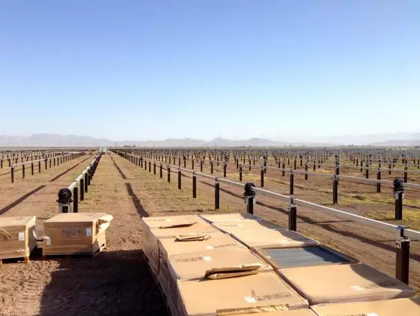 Projektmonteringssignal Sol i Imperial County, Kalifornien