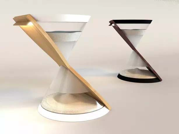 Energy lamp from hourglass