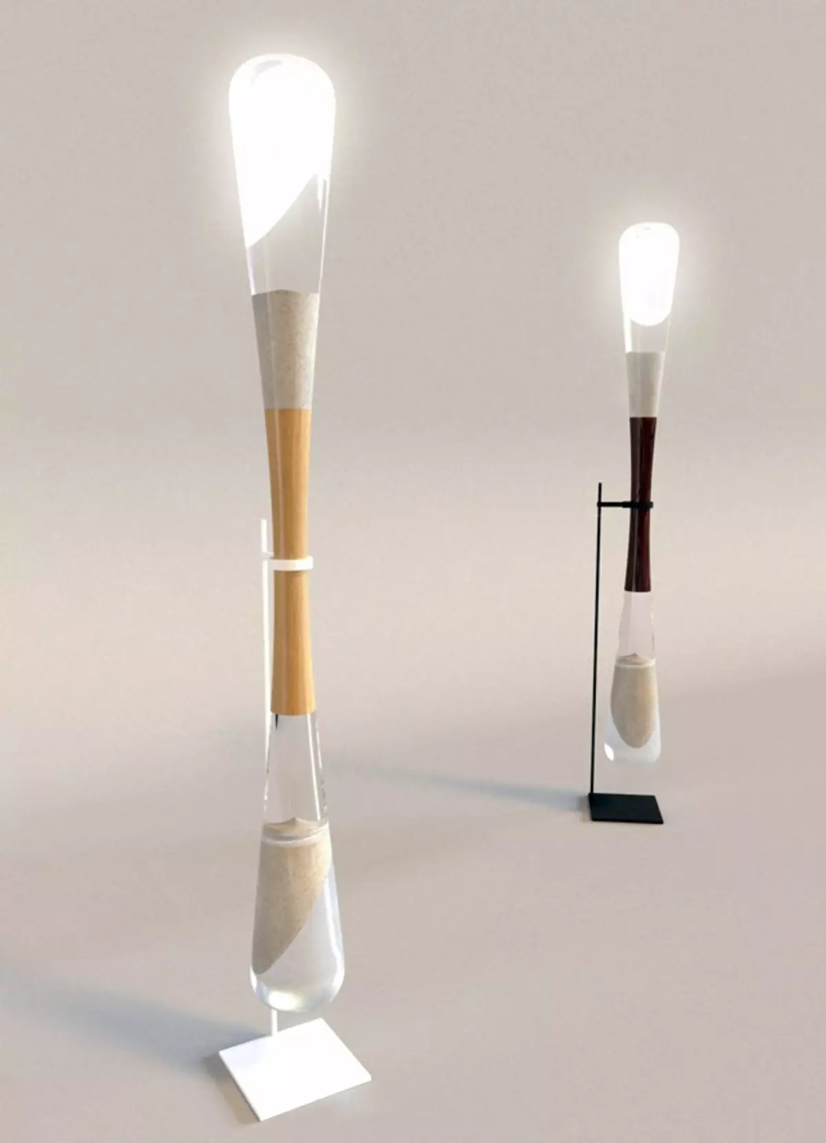 Energy lamp from hourglass