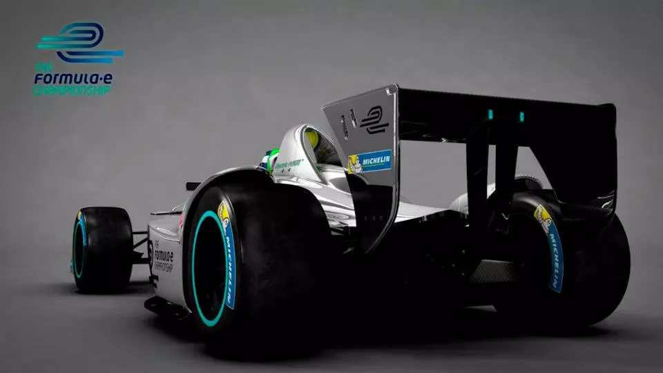 Racing Elektromos autó Formula-E (hátsó nézet)