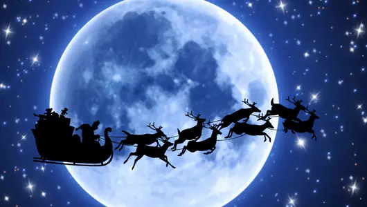 Flying Deer Santa traced 