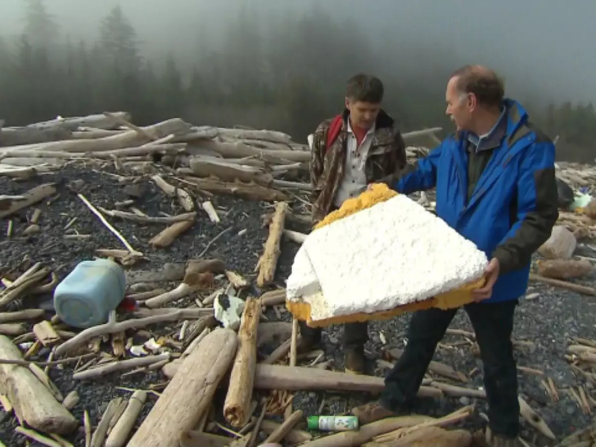 Alaska. Det første affaldsrengøringsprojekt fra tsunami