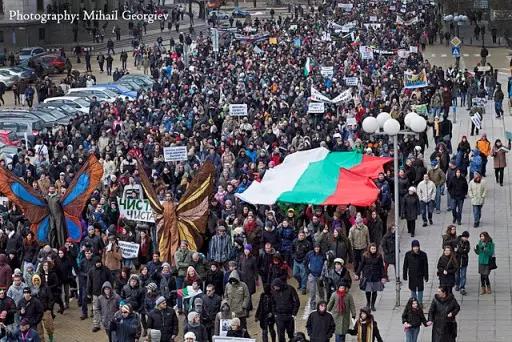 Január közepén a hidraulikus személyekkel szembeni tüntetések terjedtek a fővárosi Szófia és egy tucat más város egész Bulgáriában