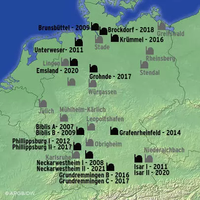 Քարտեզ NPP Գերմանիա