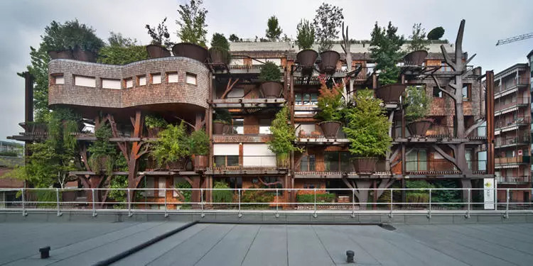 在同一個房子裡的150棵樹。現代生態建築