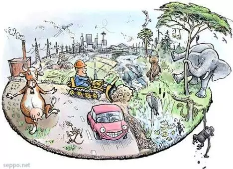 Ecologia. Caricatura.