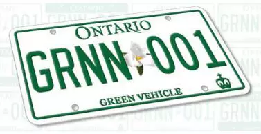 Green license plates for green cars