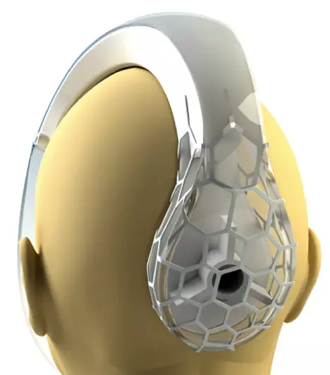 Filtro de casco de aire en la región occipital.
